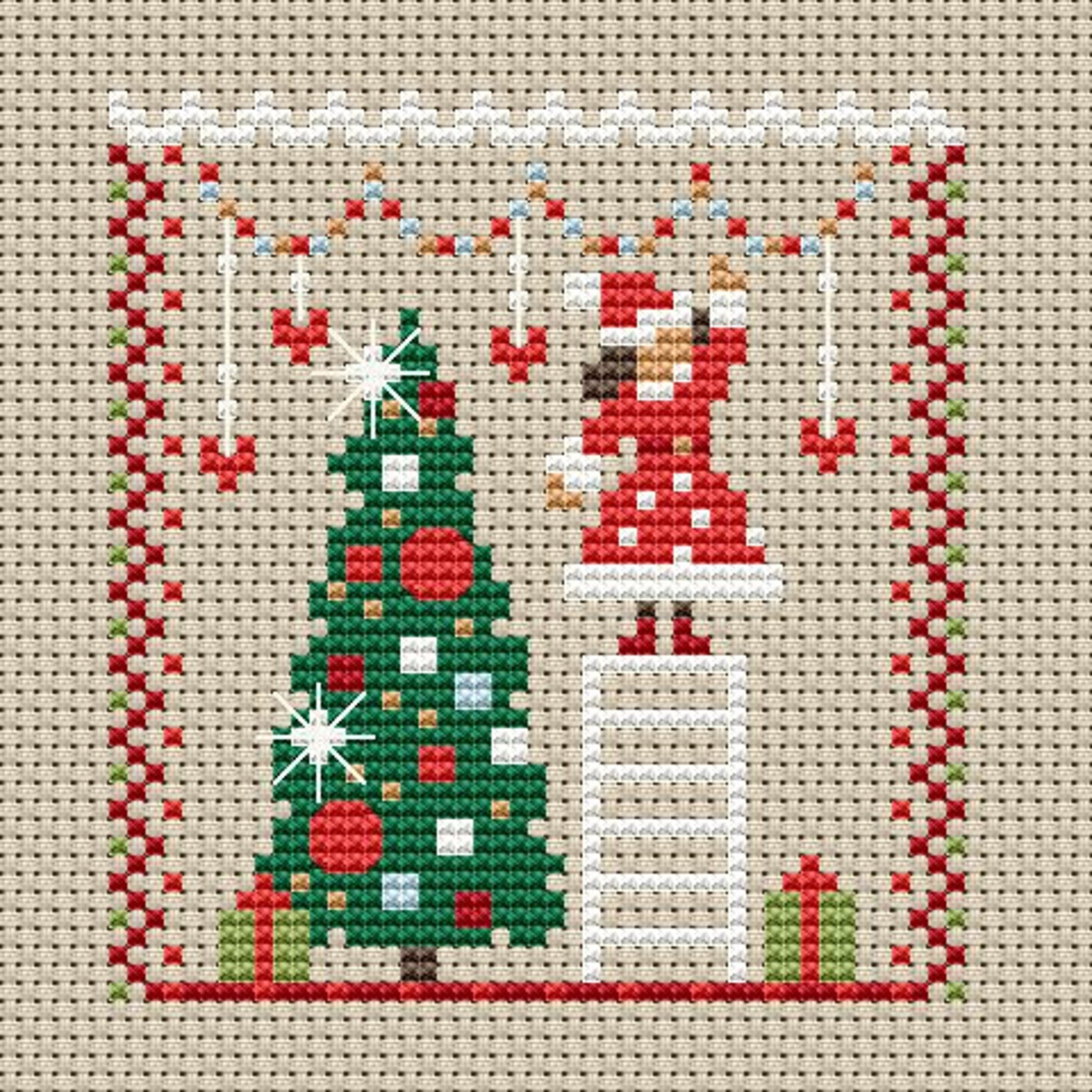 Christmas Decoration Cross Stitch Pattern Holiday Decor Cross - Etsy