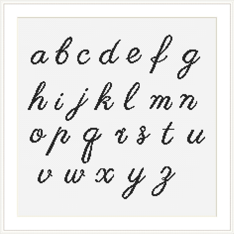 Cross Stitch Letters, Cross Stitch Alphabet Pattern, Calligraphy Font ...