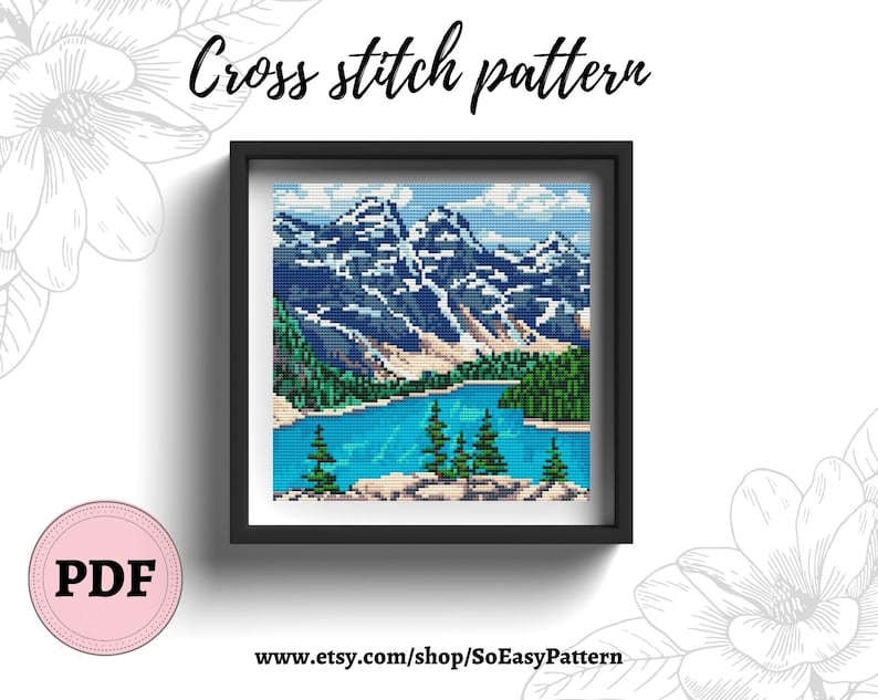 Nature Cross Stitch Pattern PDF Landscape Modern Cross Stitch - Etsy
