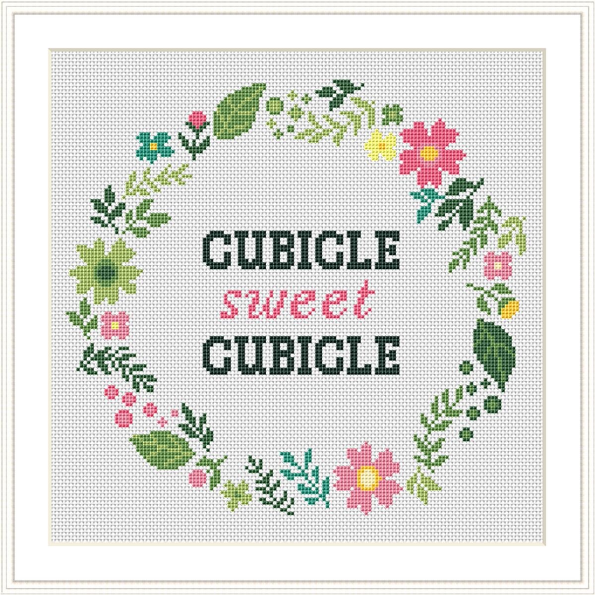 Subversive Cross Stitch Pattern Cubicle Sweet Cubicle Funny | Etsy