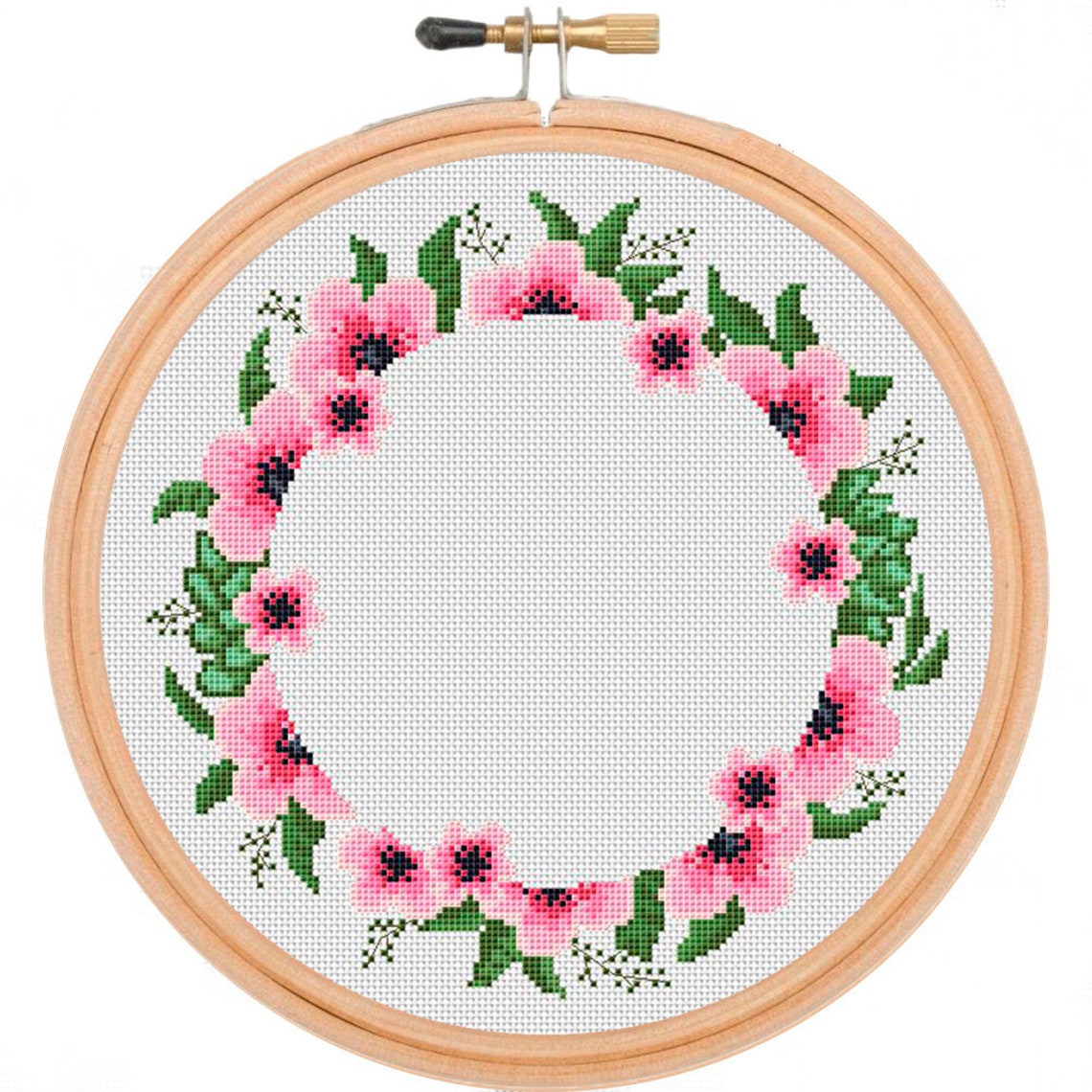 Flower Border Cross Stitch Pattern Pdf Floral Wreath Cross | Etsy
