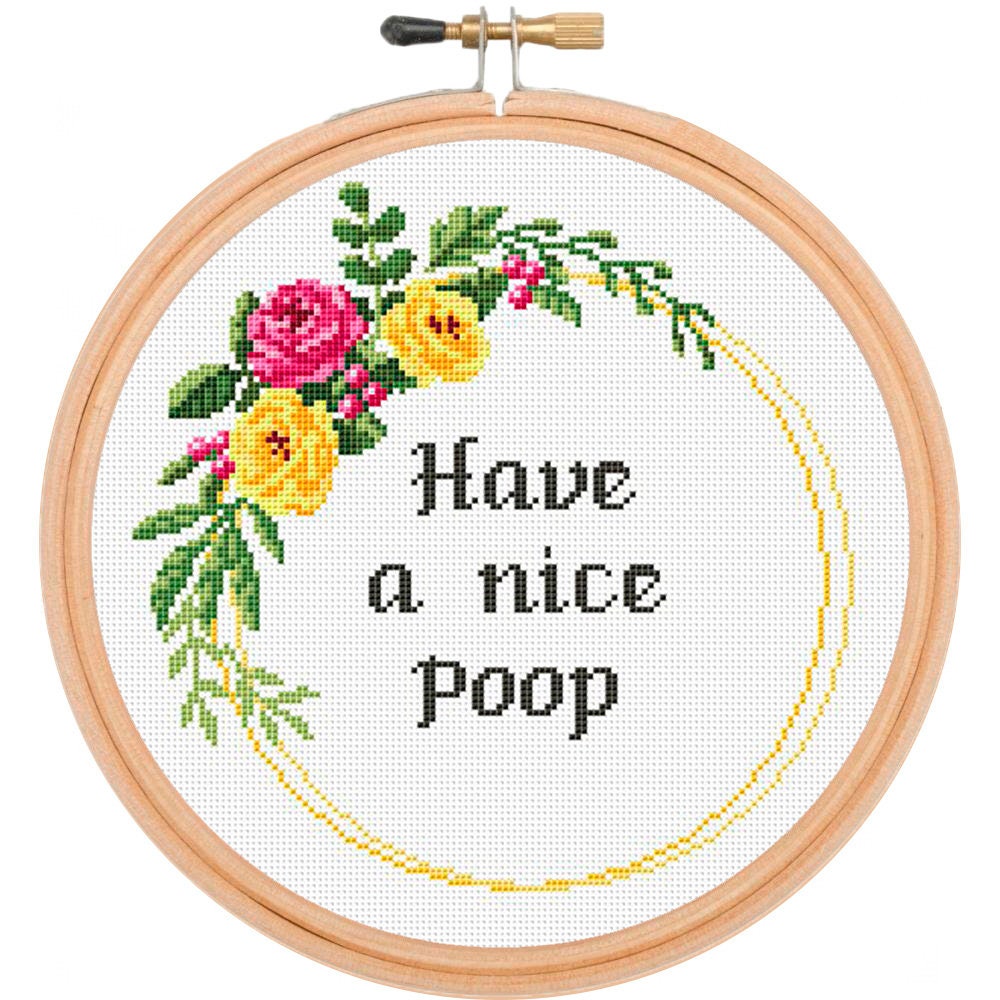 Have A Nice Poop Cross Stitch pattern Subversive Cross Stitch | Etsy
