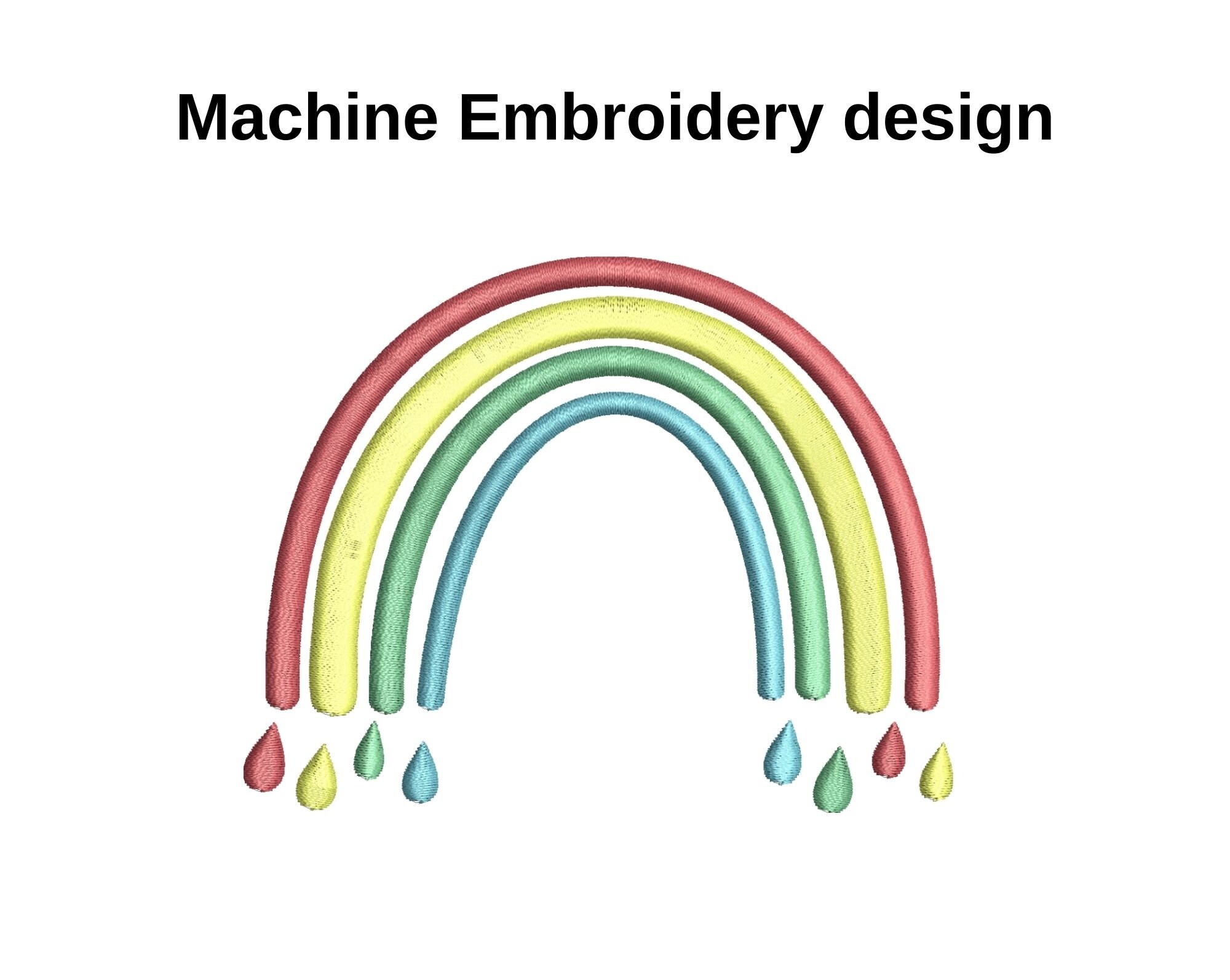 Rainbow Embroidery Design, Machine Embroidery Boho Rainbow, Baby ...