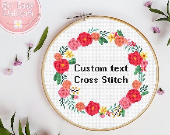 Custom Cross Stitch Pattern Text Your Words Here Cross Stitch - Etsy