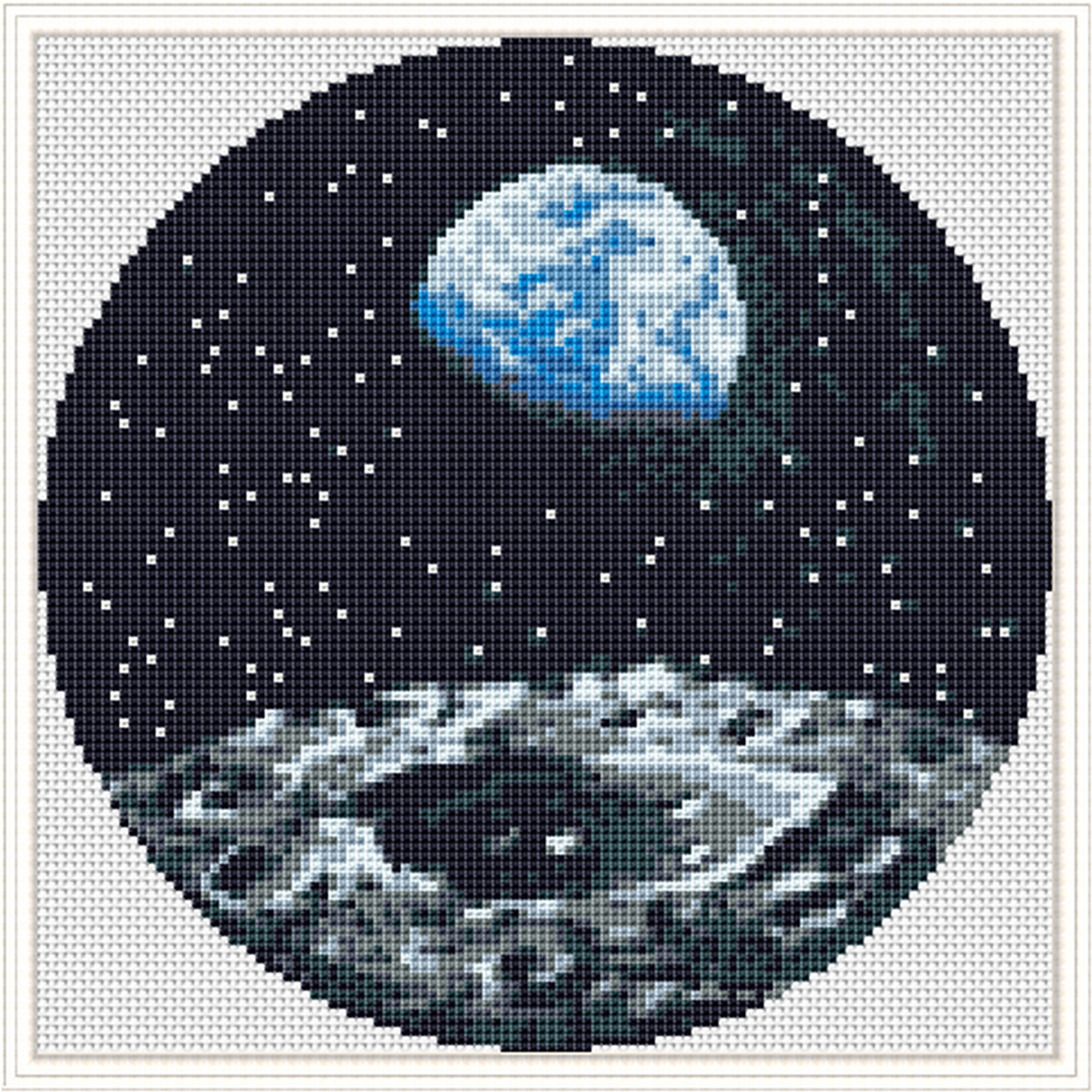 Moon Cross Stitch Pattern PDF Space Cross Stitch Galaxy | Etsy