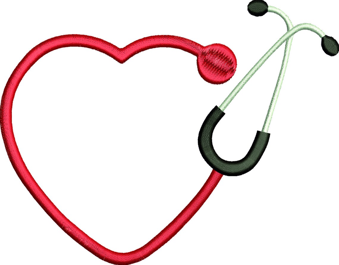 Heart Stethoscope Embroidery Design Nurse Fill Embroidery - Etsy
