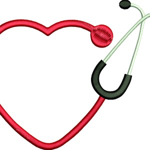 Heart Stethoscope Embroidery Design Nurse Fill Embroidery Design ...