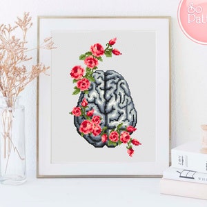 Brain Cross Stitch Pattern PDF, Anatomy Cross Stitch, Anatomical Brain ...