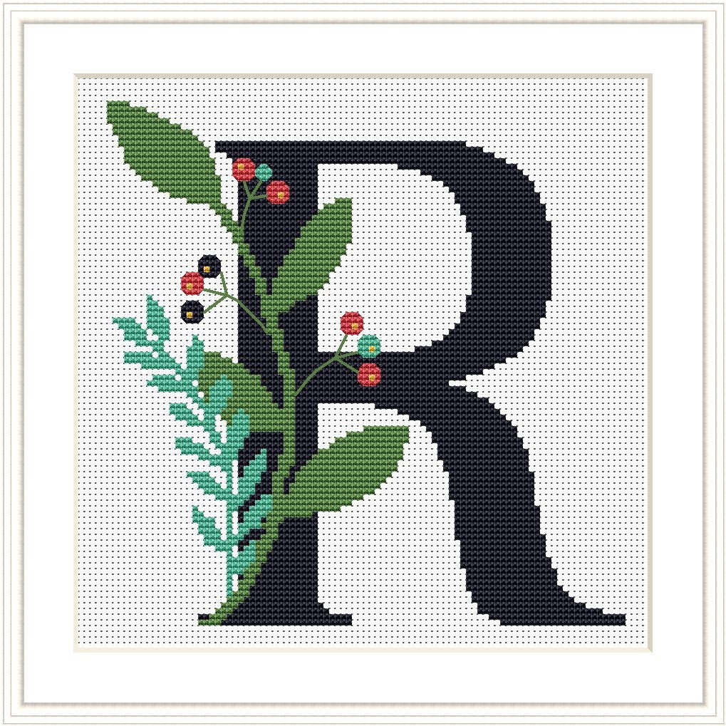 Cross Stitch Letters r Monogram Cross Stitching - Etsy