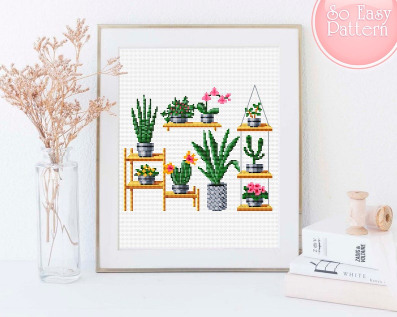 Plants Cross Stitch Succulent Cross Stitch Pattern PDF Houseplants ...