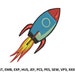 Rocket Ship Machine Embroidery Design Spaceship Machine | Etsy