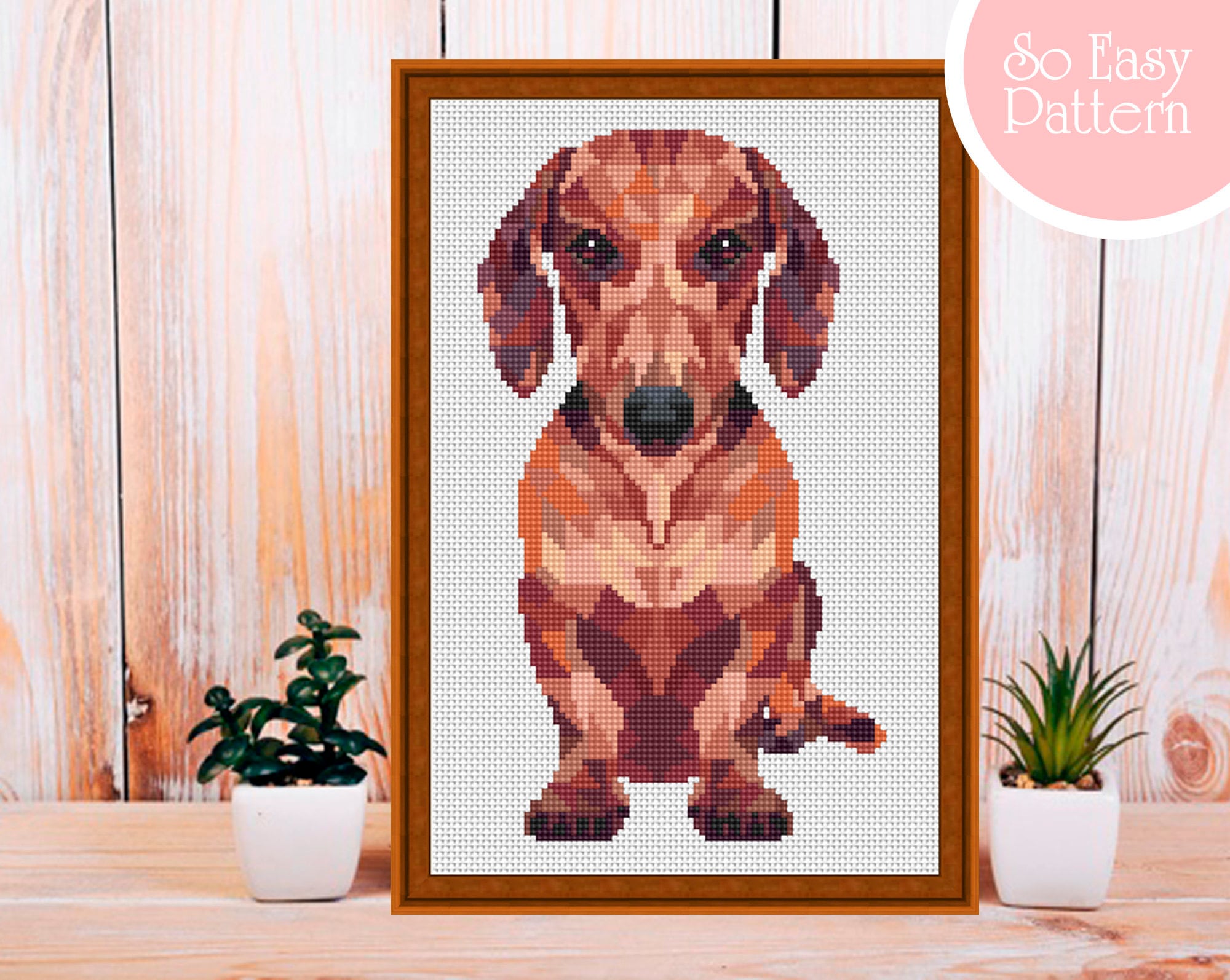 Cross Stitch Pattern PDF Dachshund Cross Stitch Modern Cross - Etsy