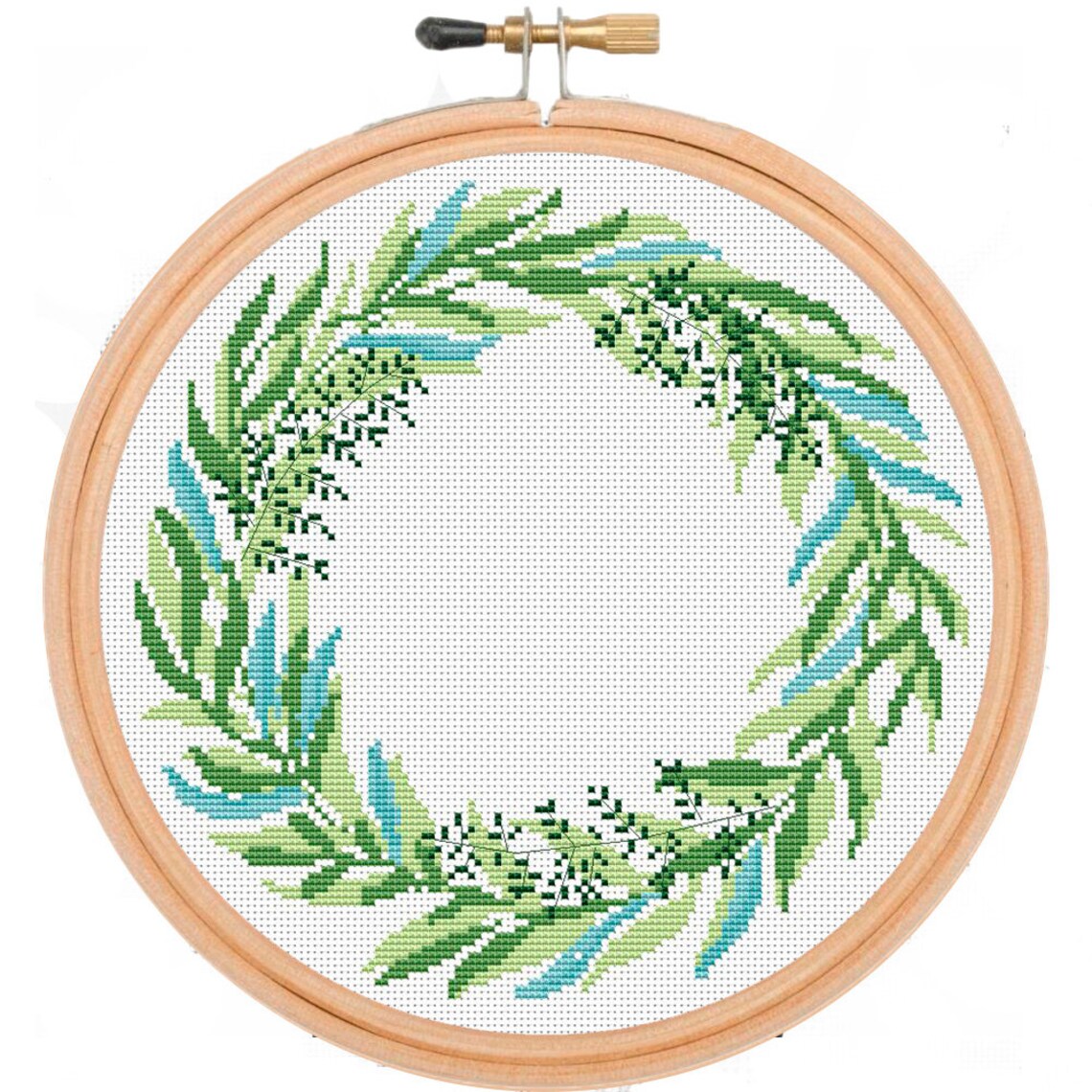Floral Wreath Cross Stitch Pattern PDF Flower Cross Stitch - Etsy