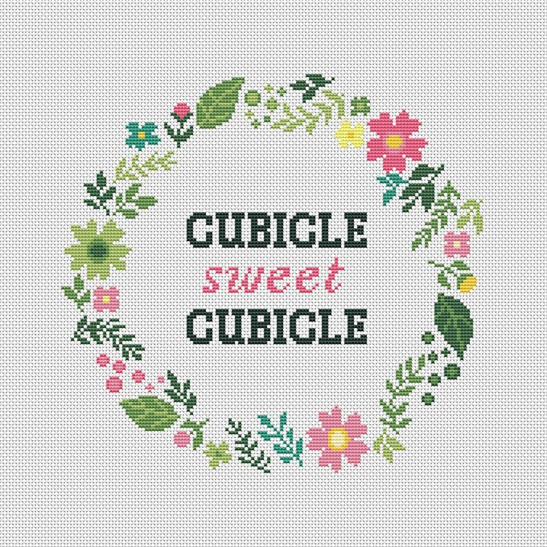 Subversive Cross Stitch Pattern Cubicle Sweet Cubicle Funny - Etsy
