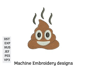 Poop Emoji Machine Embroidery Design - Etsy