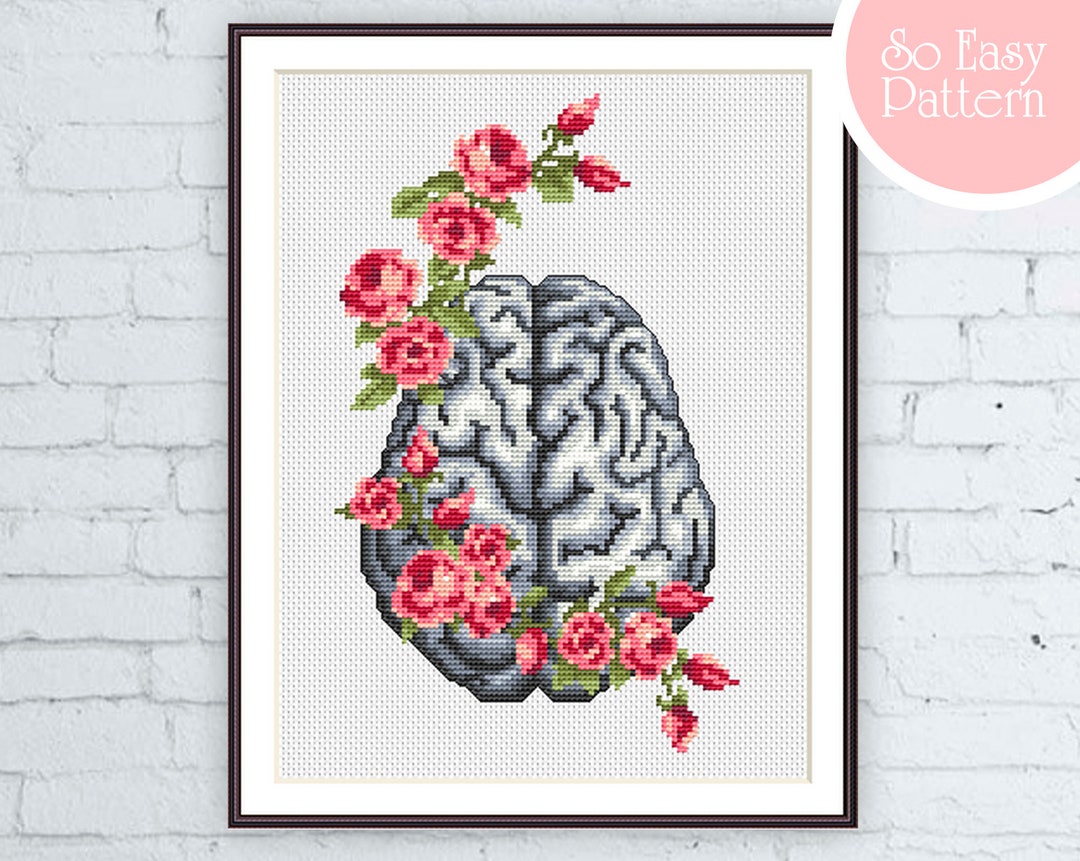 Anatomical Brain Cross Stitch Pattern, Cross Stitch Pattern Pdf ...