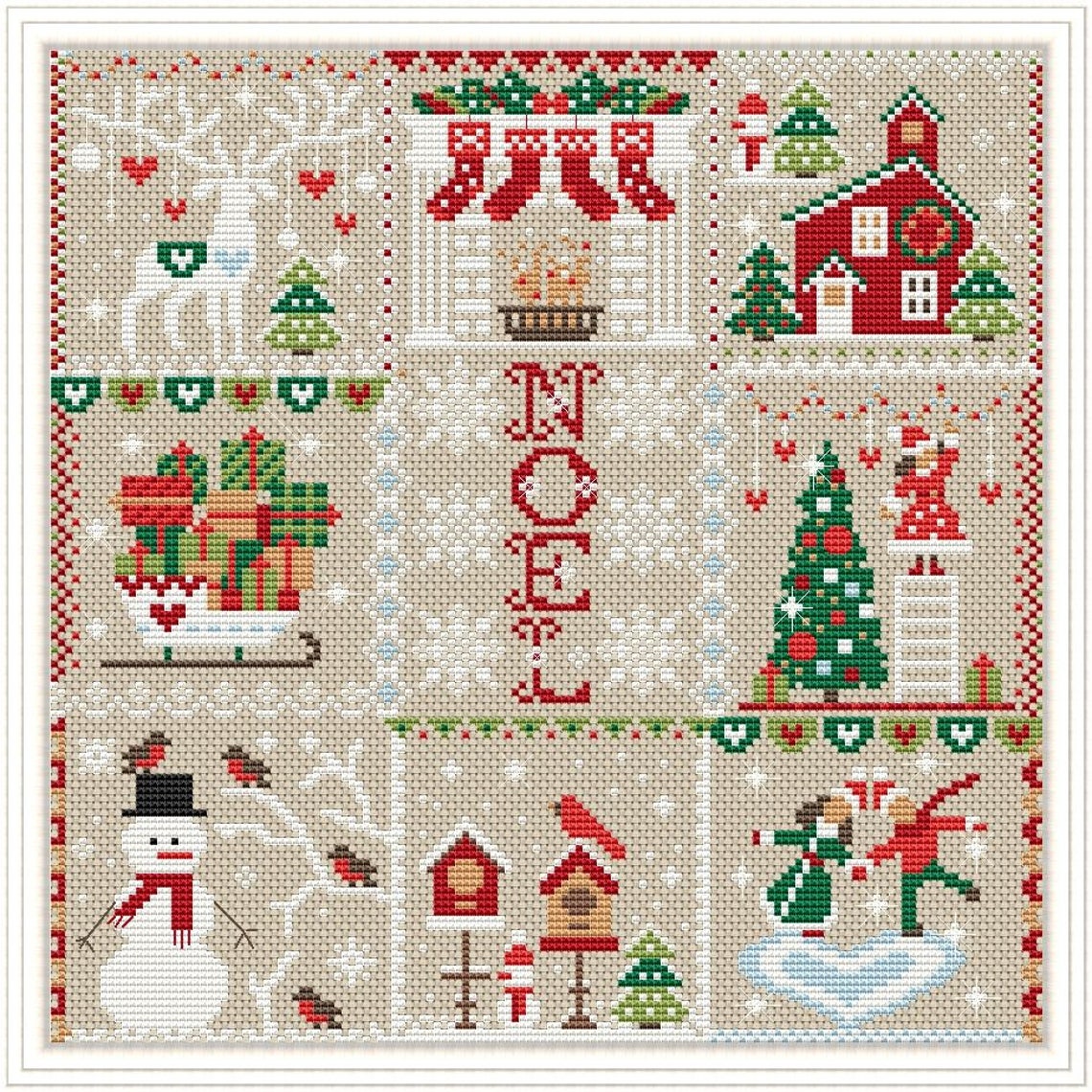 Christmas Cross Stitch Patterns, Sampler Cross Stitch, Embroidery ...