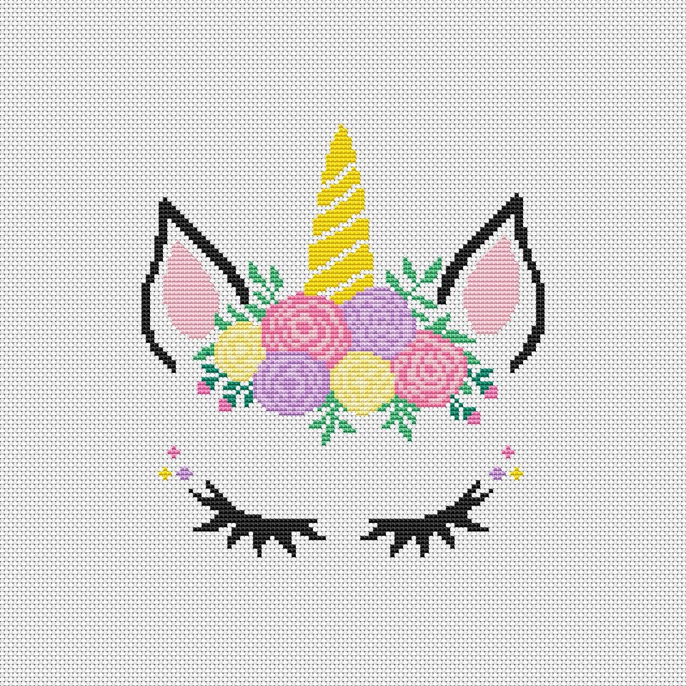 Unicorn Cross Stitch Pattern Unicorn Face Xstitch Chart - Etsy