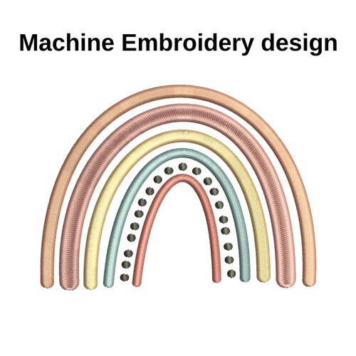 Boho Rainbow Embroidery Design Machine Embroidery Design | Etsy