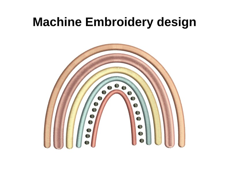 Boho Rainbow Embroidery Design Machine Embroidery Design | Etsy