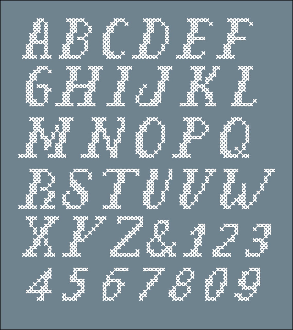 Cross Stitch Letters Pattern Cross Stitch Font Counted Cross | Etsy