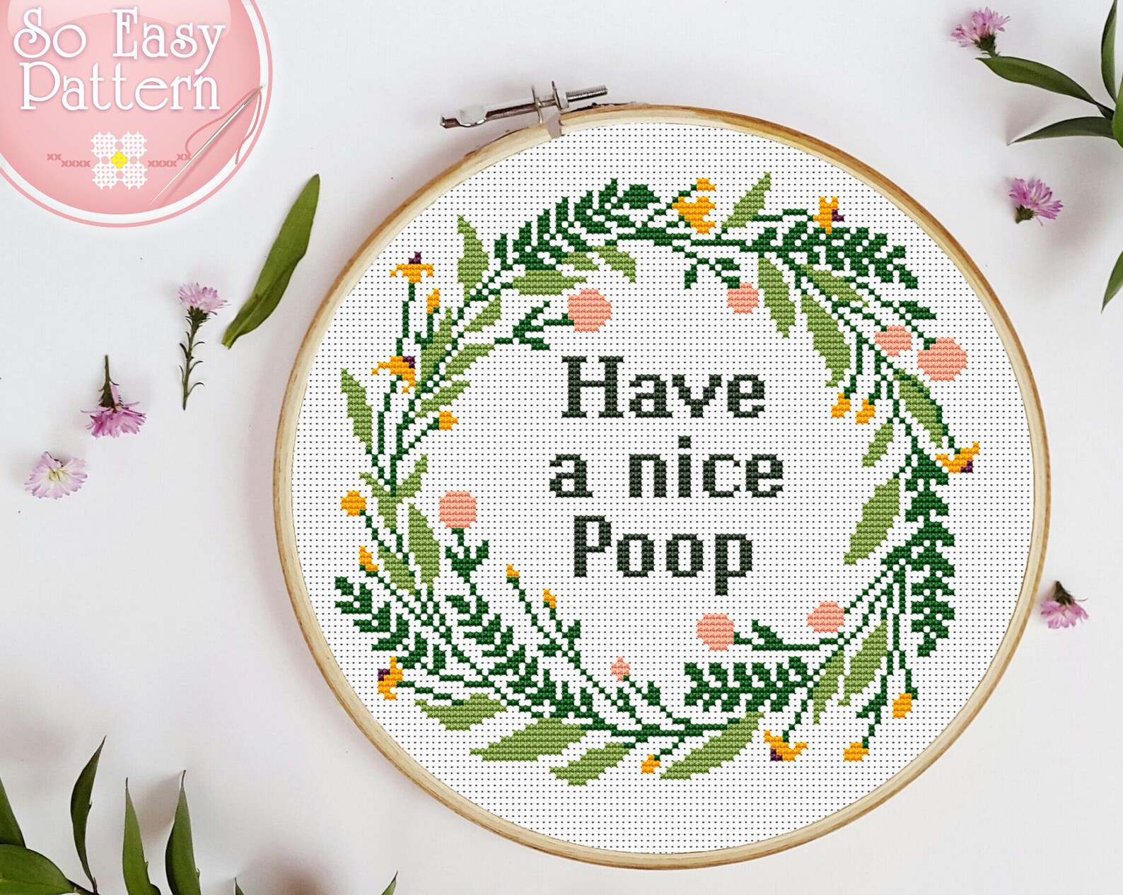 Have A Nice Poop Cross Stitch Pattern Subversive Cross Stitch | Etsy