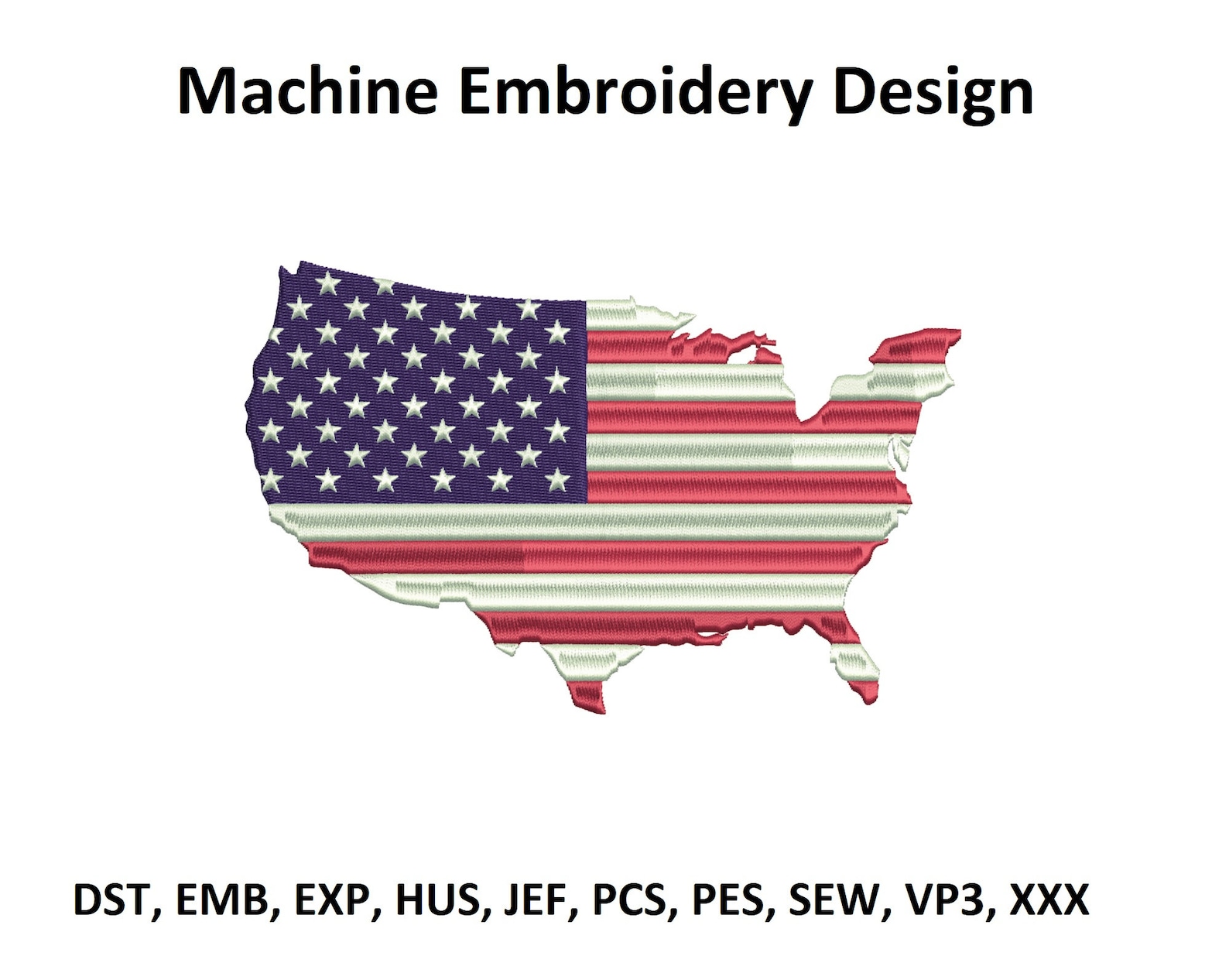 American Flag Machine Embroidery Design Usa Flag Embroidery Designs USA ...