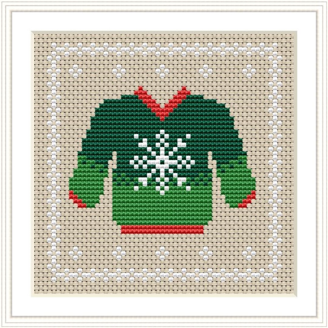 Christmas Decoration Cross Stitch Pattern, Holiday Decor Cross Stitch ...