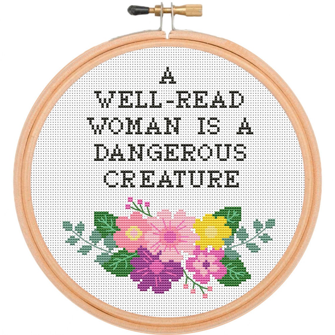 Subversive cross stitch pattern A Well-read Woman Is A | Etsy