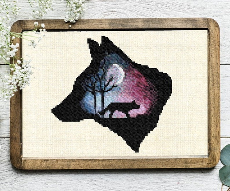 Cross Stitch Pattern PDF Wolf Cross Stitch Chart Animal | Etsy