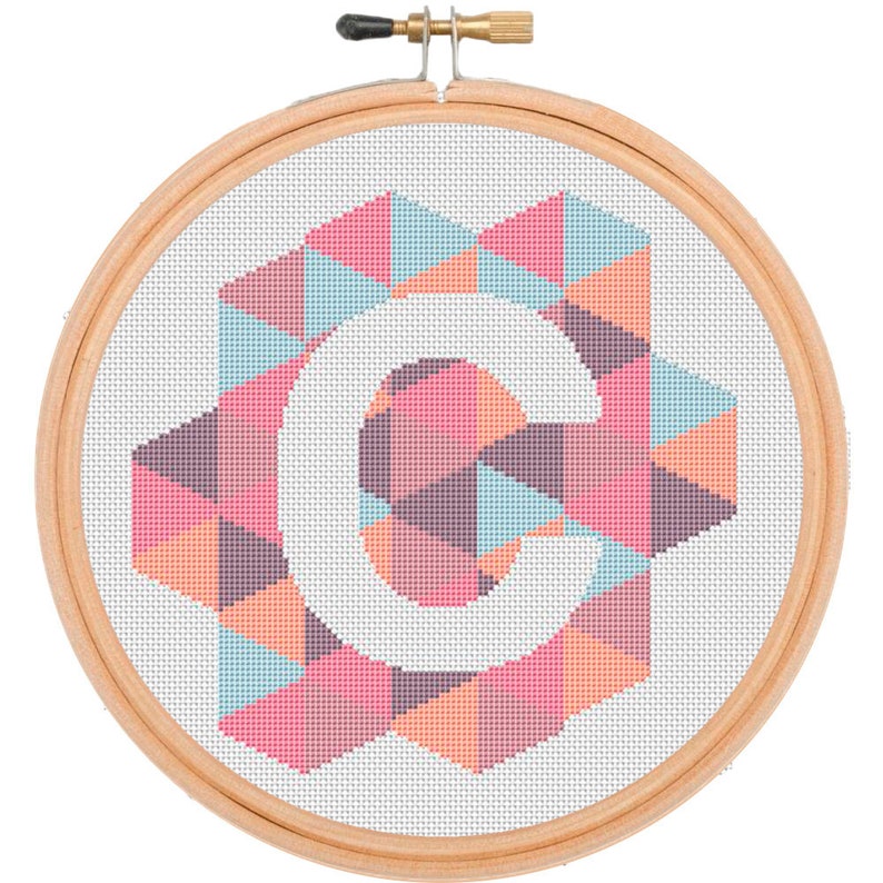 Cross Stitch Letters C Monogram Cross Stitch Geometric Cross - Etsy