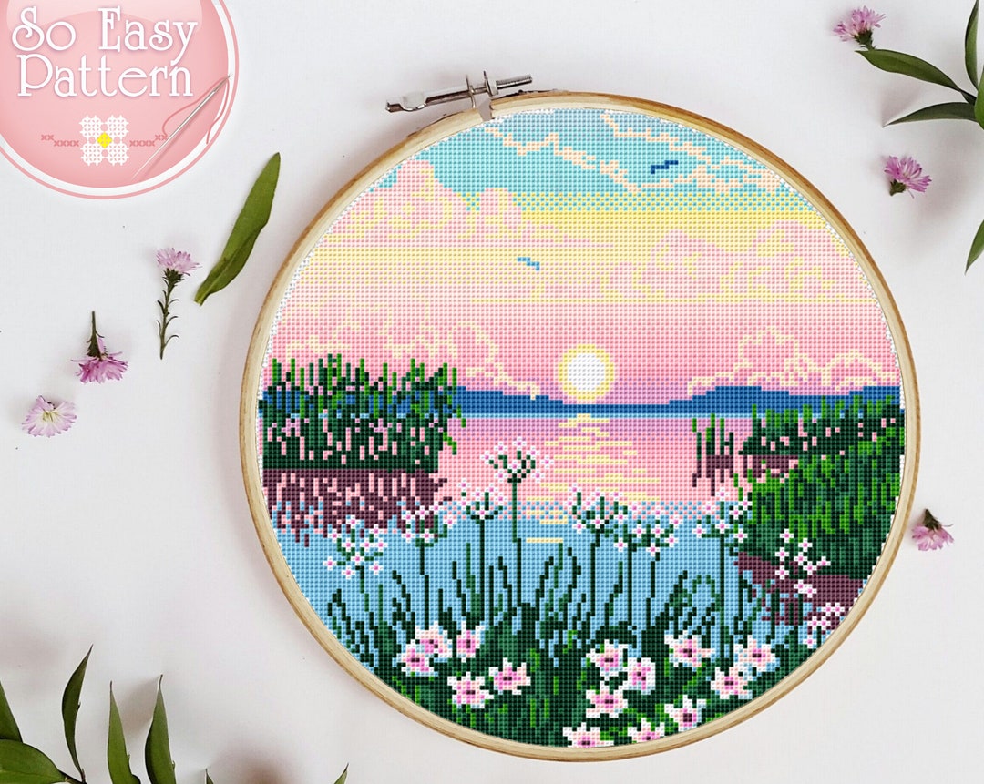 Nature Cross Stitch Pattern PDF Landscape Modern Cross Stitch Pattern ...