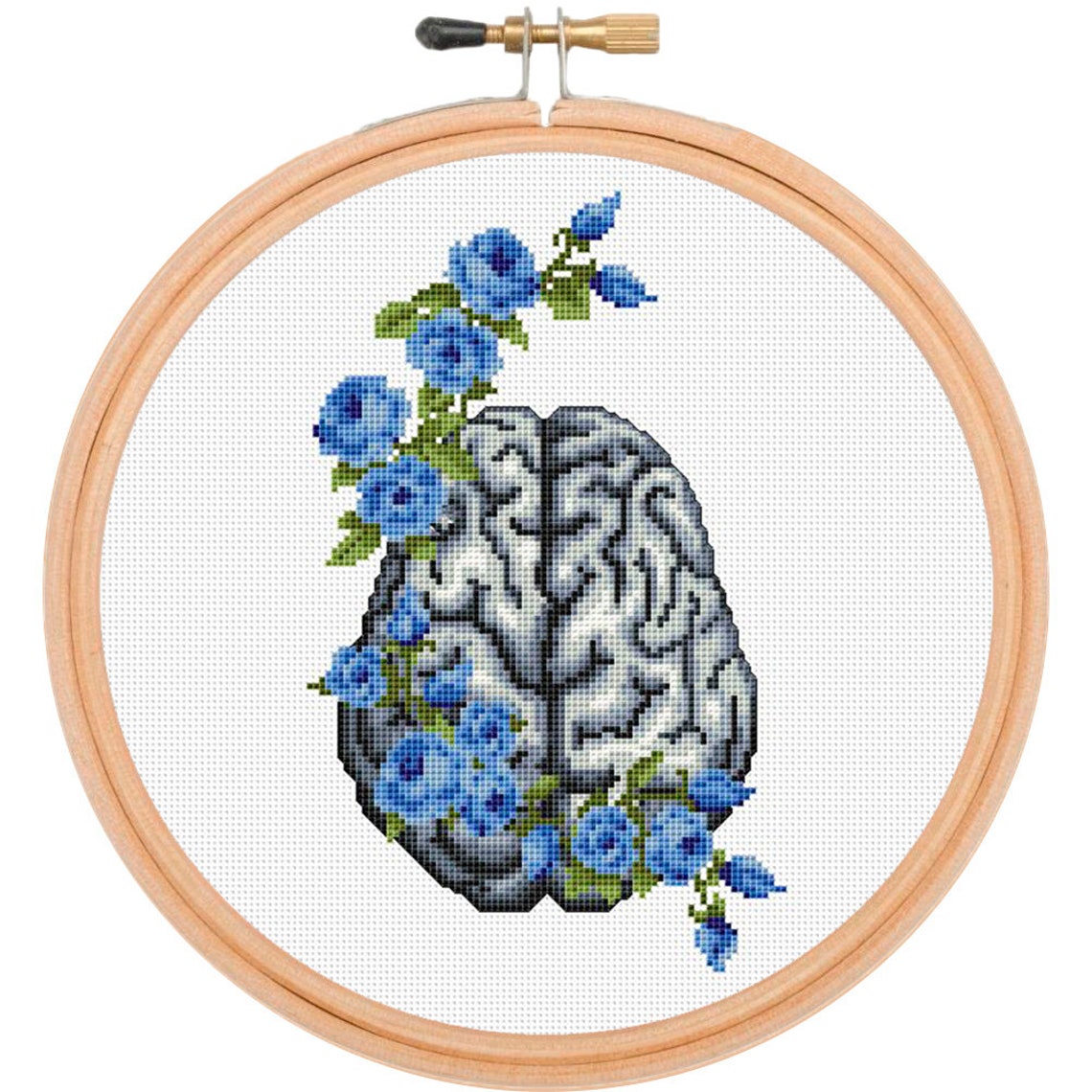 Anatomical Brain Cross Stitch Pattern Cross Stitch Pattern | Etsy
