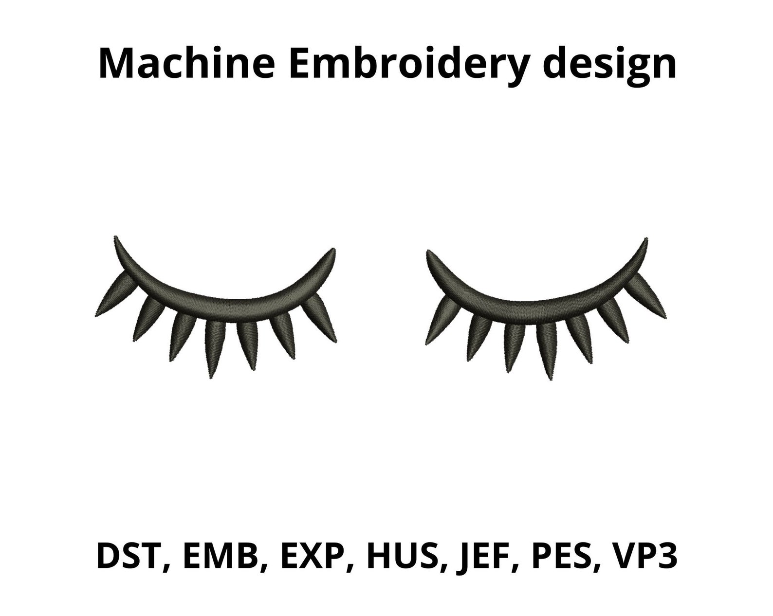 Eyelashes Embroidery Design Eyes With Lashes Machine - Etsy