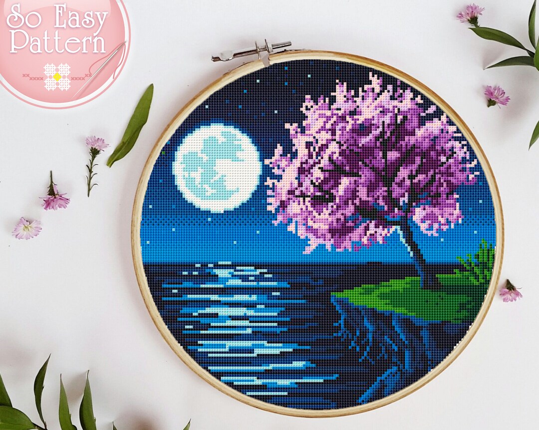 Nature Cross Stitch Pattern PDF Landscape Modern Counted Cross Stitch ...