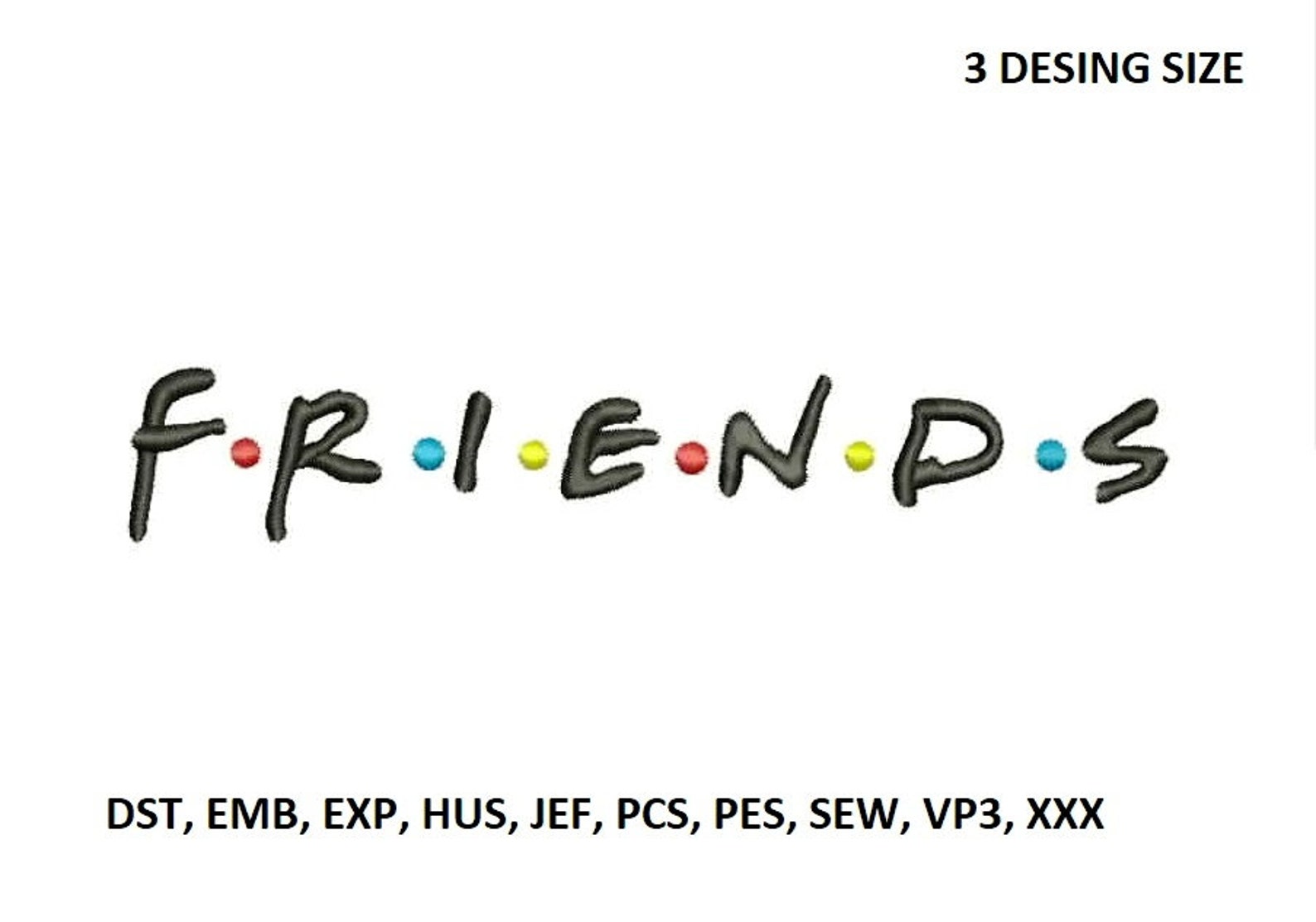 Friends Logo Name Machine Embroidery Design Friends Tv Show | Etsy