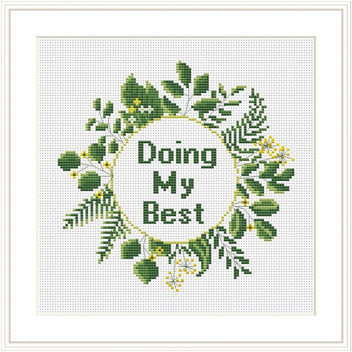 Doing My Best Modern Cross Stitch Pattern PDF Funny Cross | Etsy