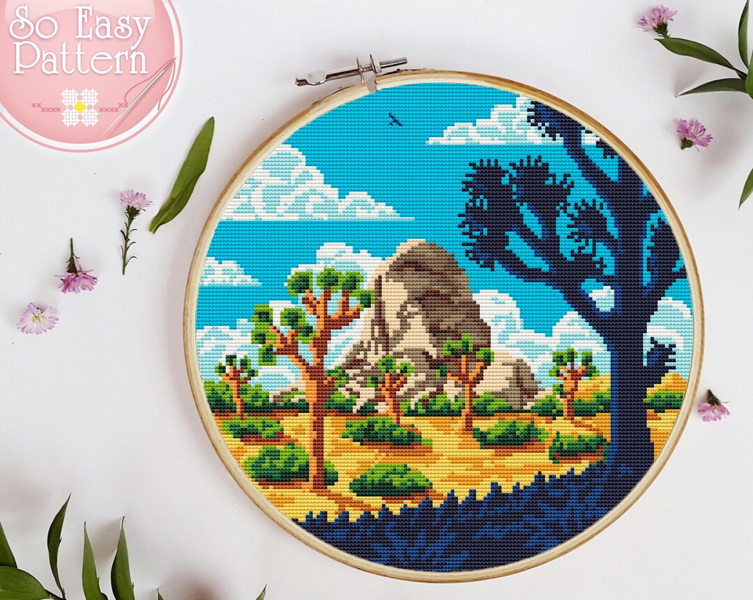 Joshua Tree National Park Cross Stitch Modern Cross Stitch Pattern ...