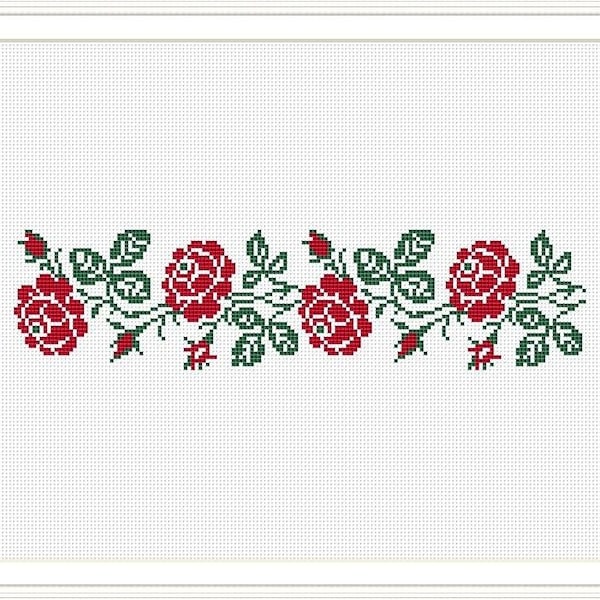 Roses Border Stitch - Etsy