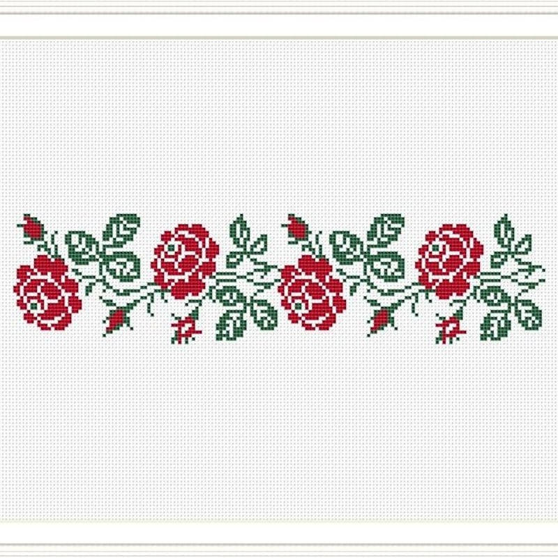 Roses Border Stitch - Etsy