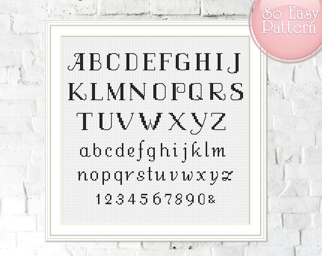 Cross Stitch Letters, Cross Stitch Alphabet Pattern, Calligraphy Font ...