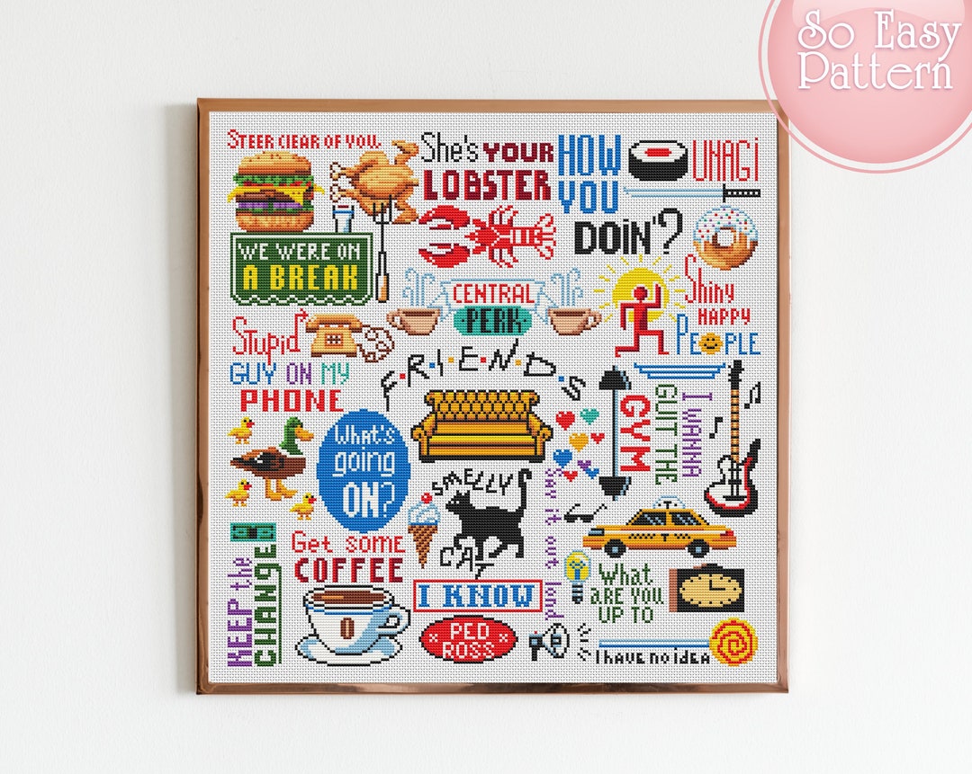 Friends TV Show Cross Stitch Pattern Best Friends Quotes Cross Stitch ...