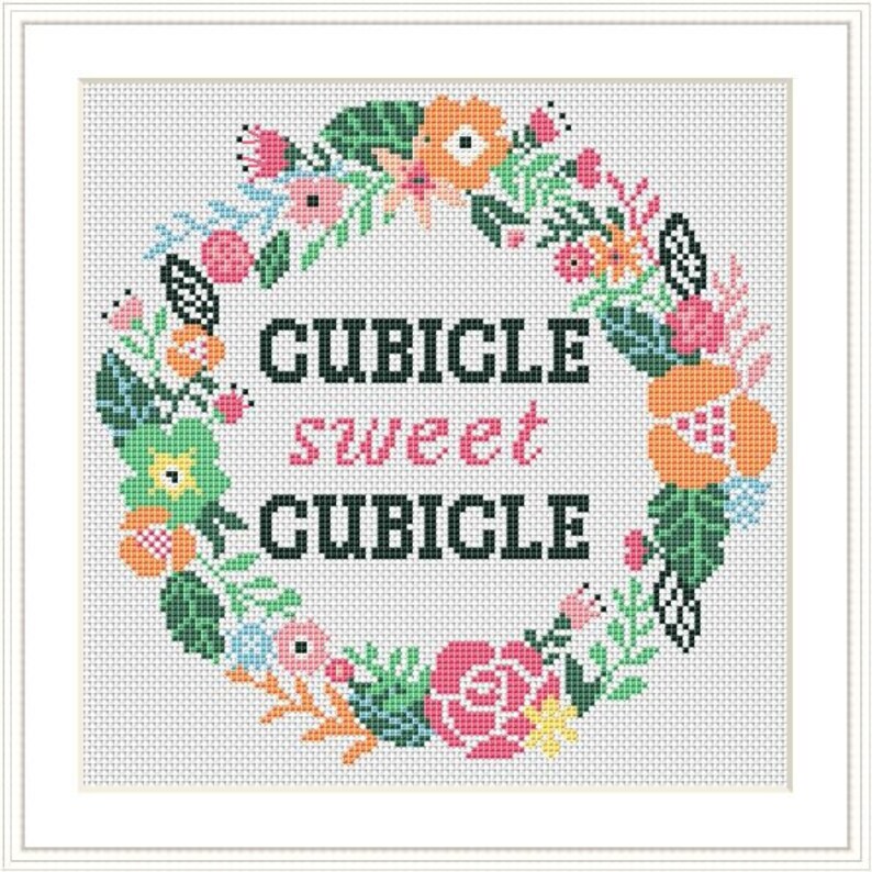 Subversive Cross Stitch Pattern Cubicle Sweet Cubicle Funny - Etsy