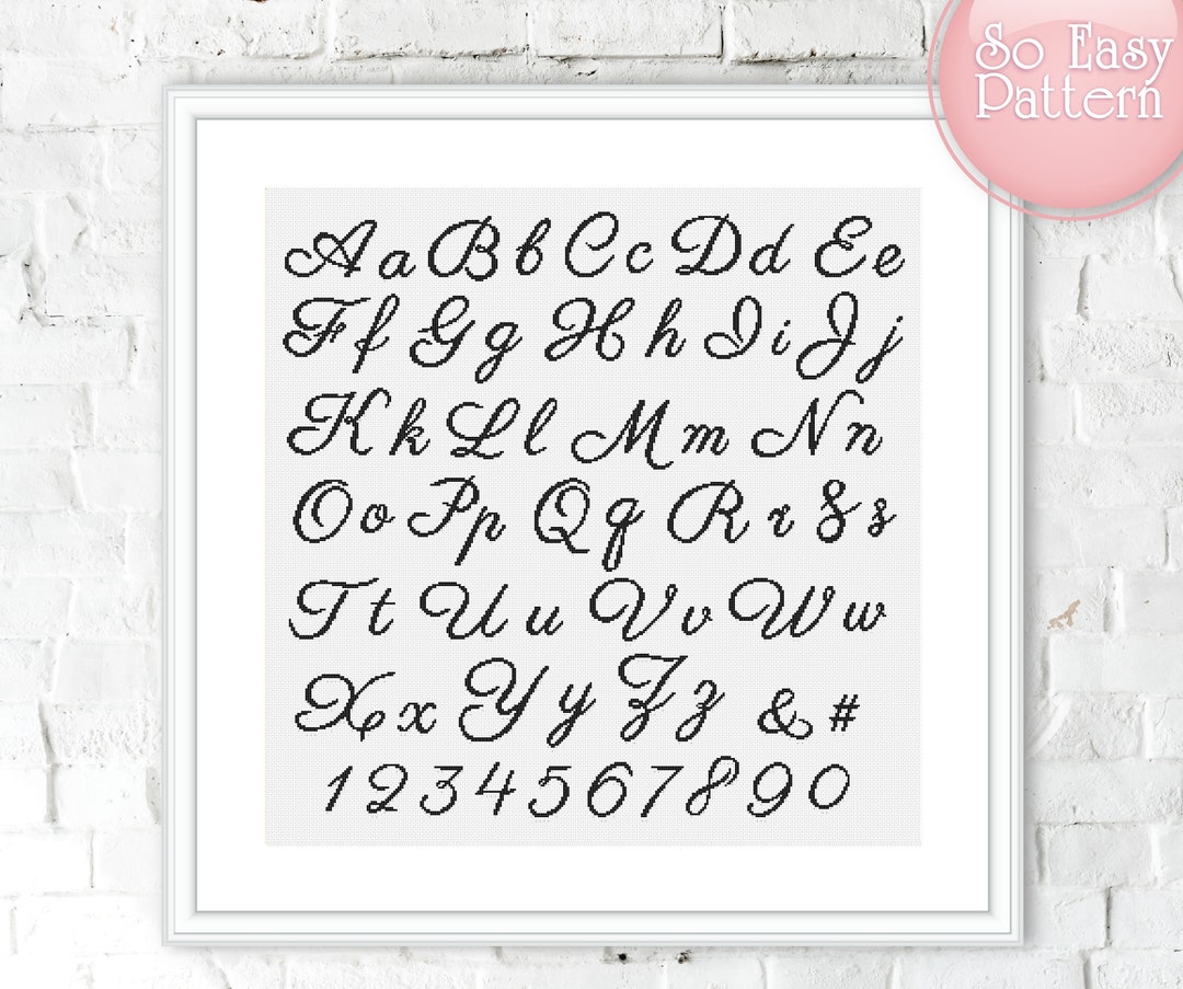 Cross Stitch Letters, Cross Stitch Alphabet Pattern, Calligraphy Font ...