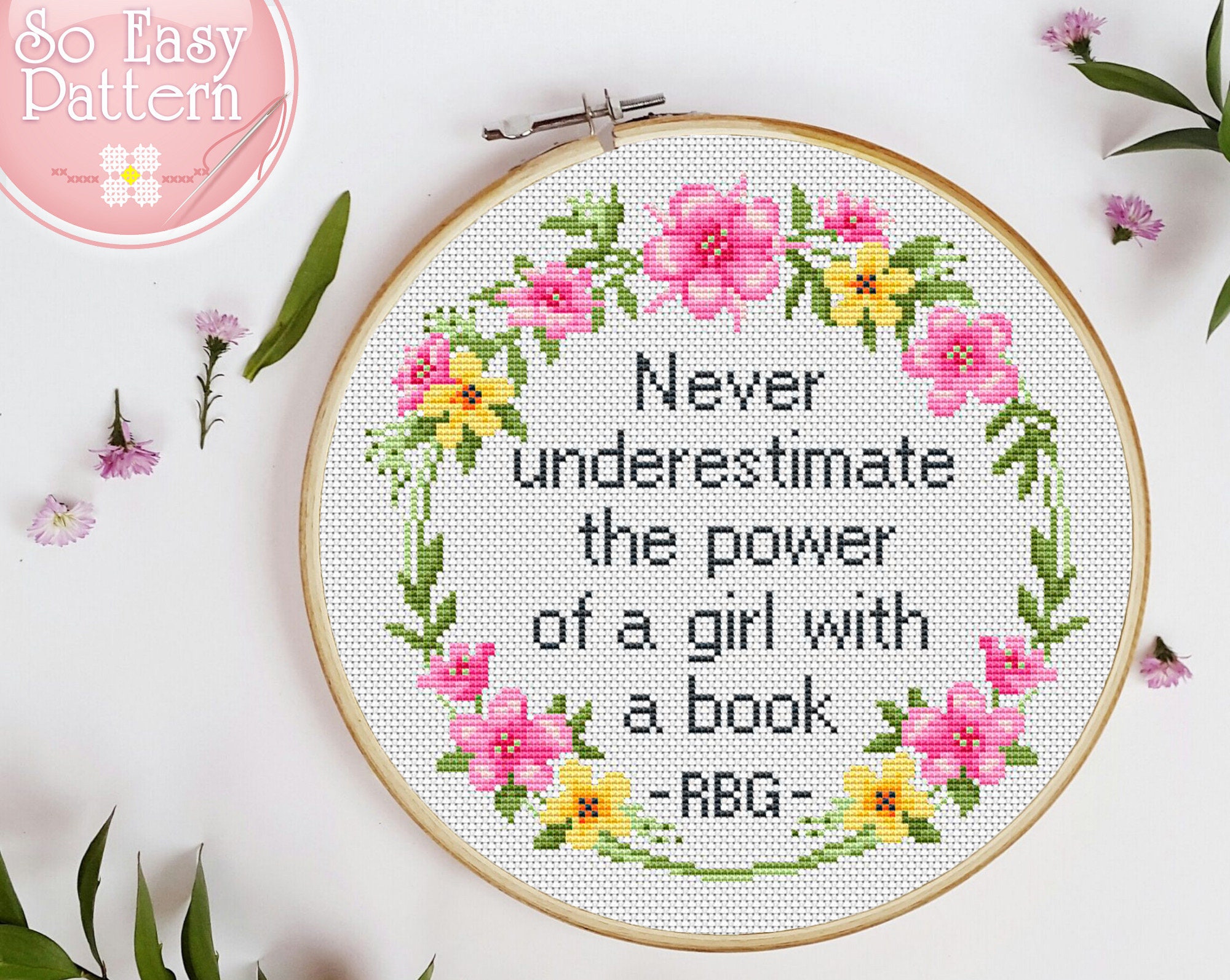 Feminist Cross Stitch Pattern Never Underestimate the Power of | Etsy