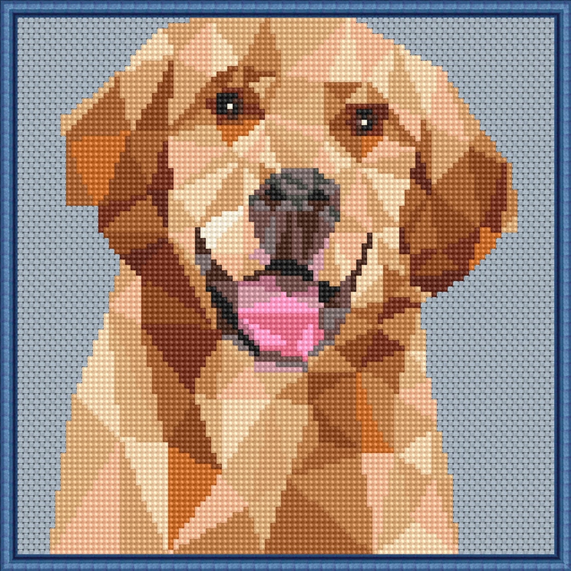 Dog Cross Stitch PDF Pattern Low Poly Labrador Retriever | Etsy