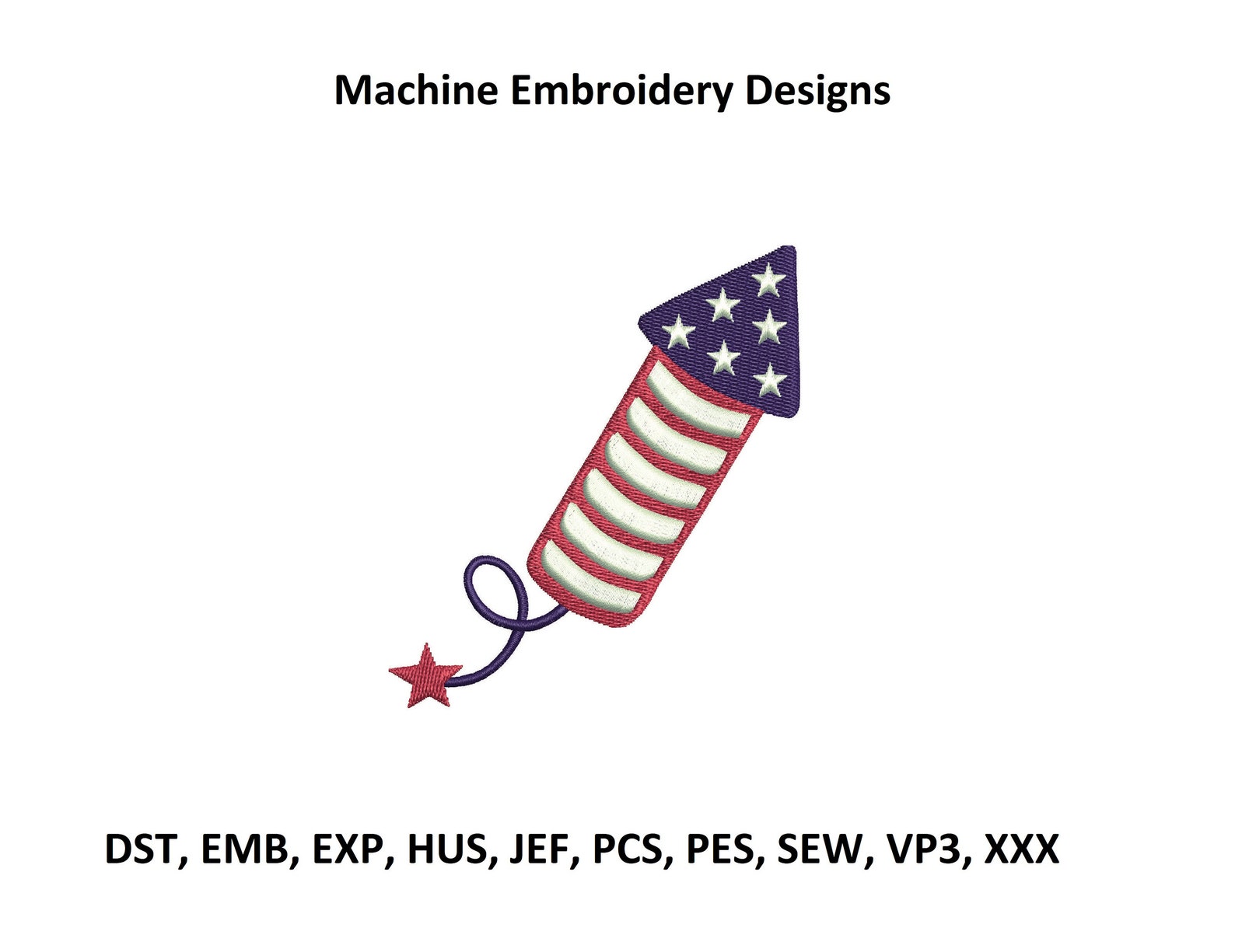 Fireworks Embroidery Design Machine Embroidery Patriotic - Etsy