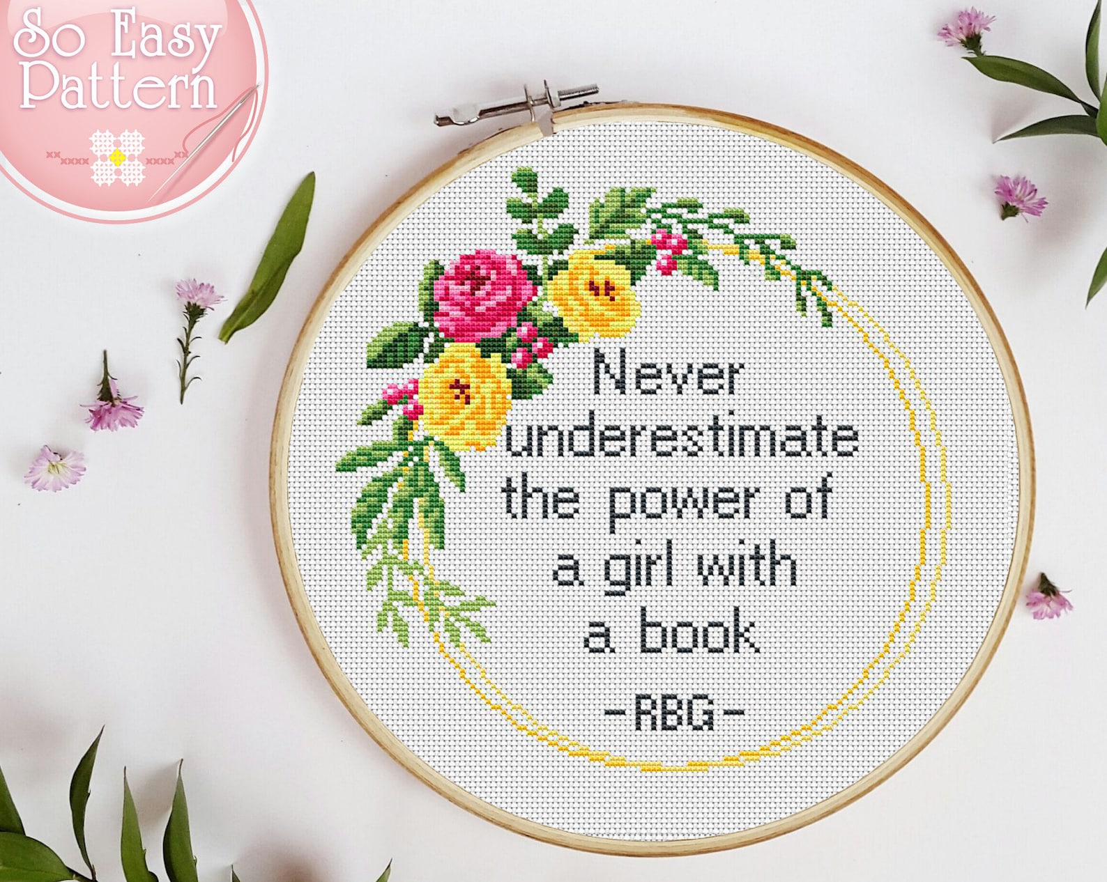 RBG Cross Stitch Pattern Feminist Cross Stitch Pattern Never - Etsy