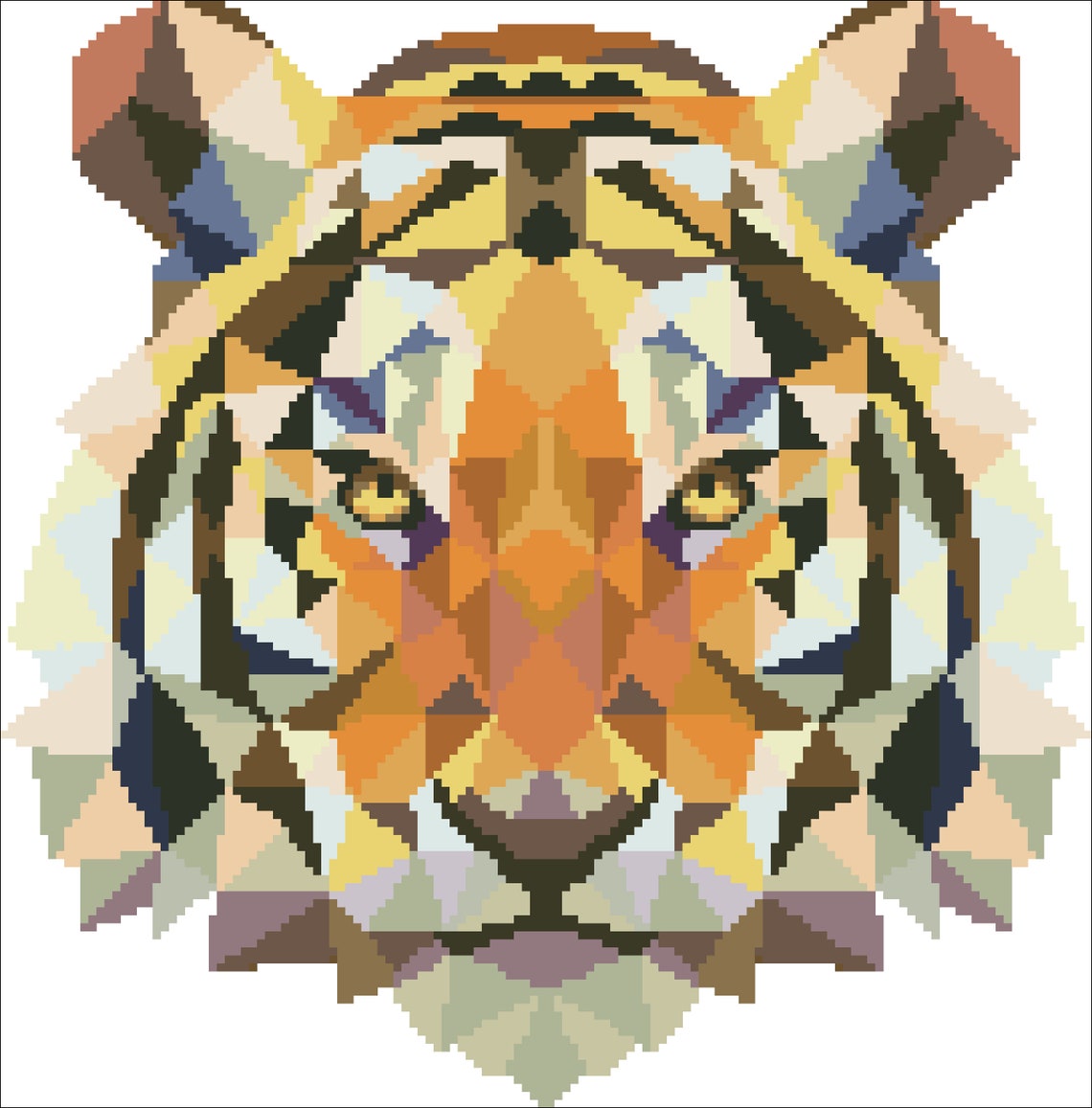 Tiger Cross Stitch Pattern Modern Cross Stitch Pattern PDF - Etsy
