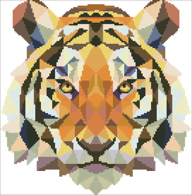 Tiger Cross Stitch Pattern Modern Cross Stitch Pattern PDF - Etsy